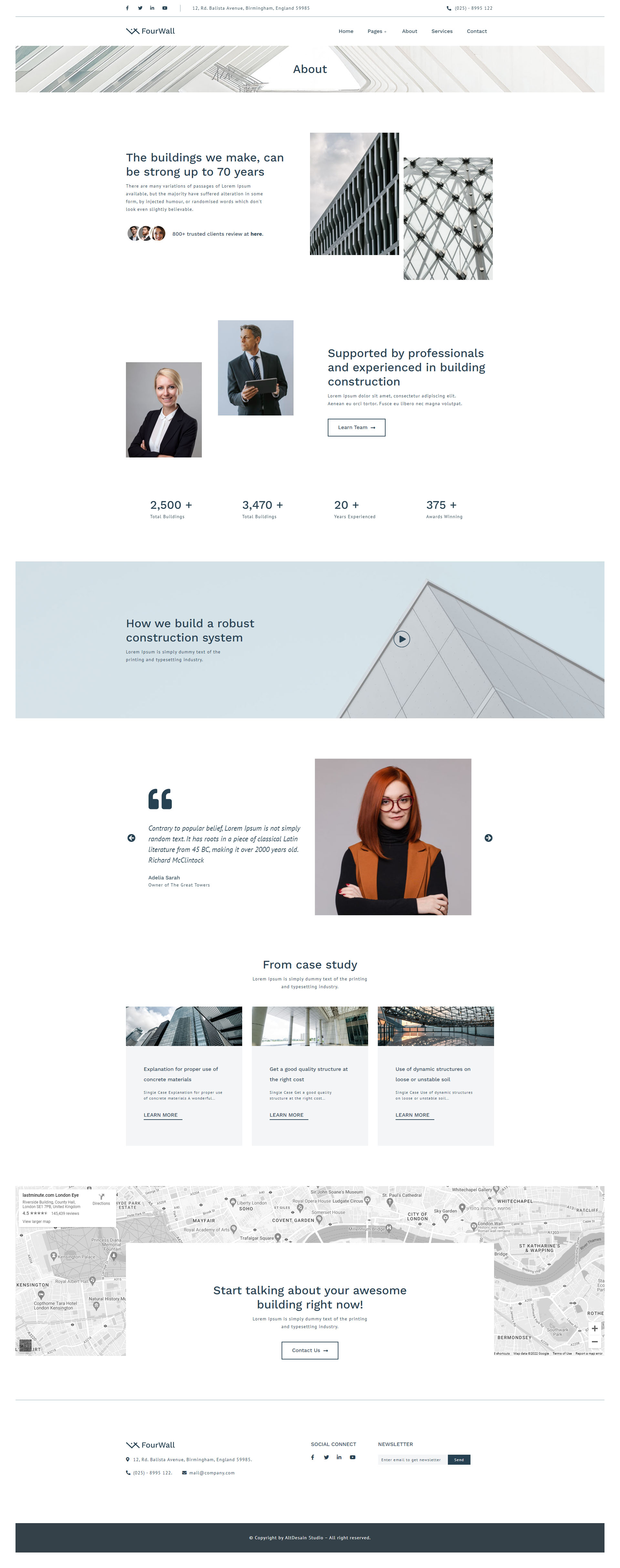 FourWall - Construction Elementor Template Kit by Alt-Desain | ThemeForest